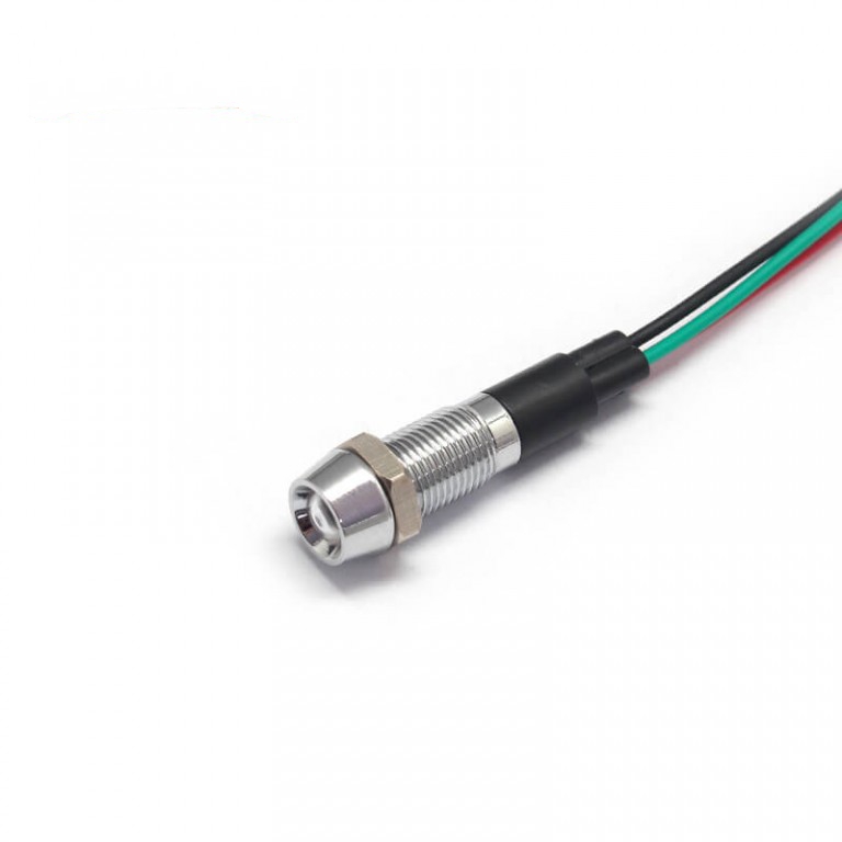 12V Double color 8mm indicator light led with wire-Led Indicator