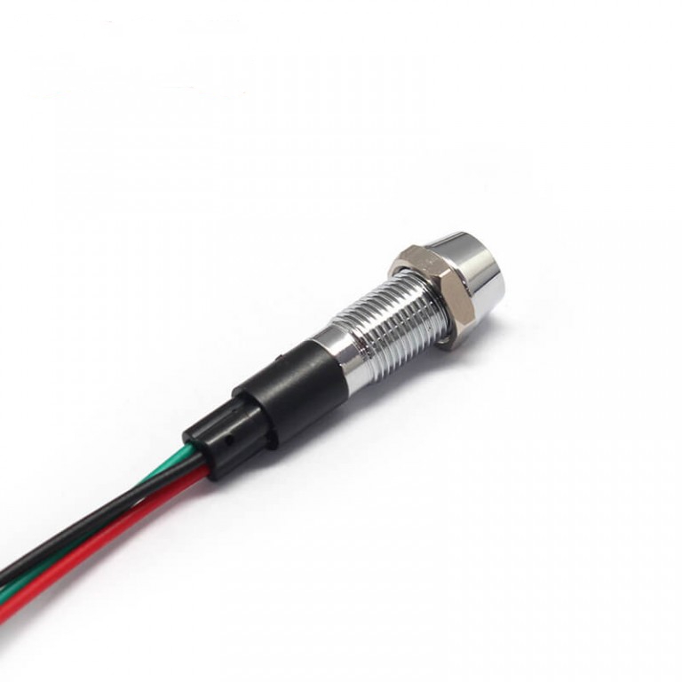 12V Double color 8mm indicator light led with wire-Led Indicator