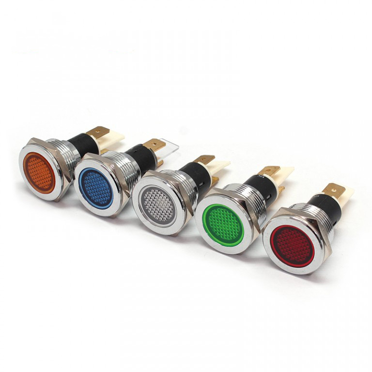 19mm FLAT LED 24v metal indicator light with reflector-Led Indicator
