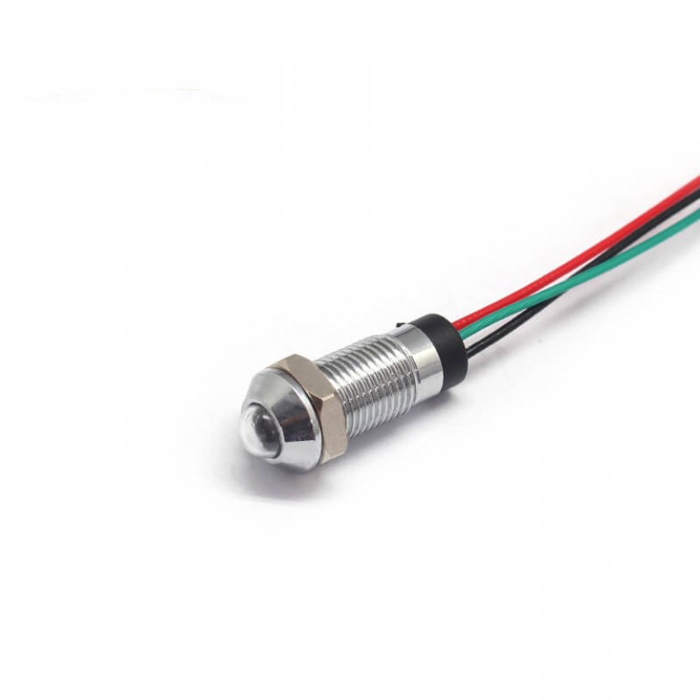 8mm Red Green Two Color Waterproof metal Indicator Light Lamp-Led Indicator